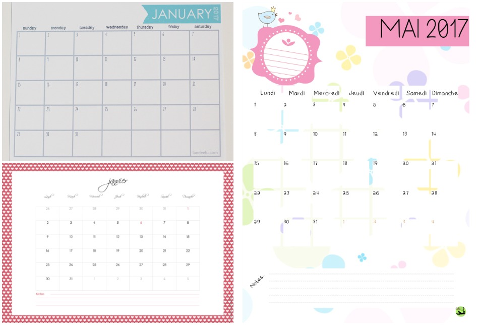 6 calendriers gratuits à imprimer – L'aiguille pirate